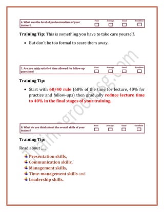 8 Professional Tips to Conduct Effective Training Sessions | PDF