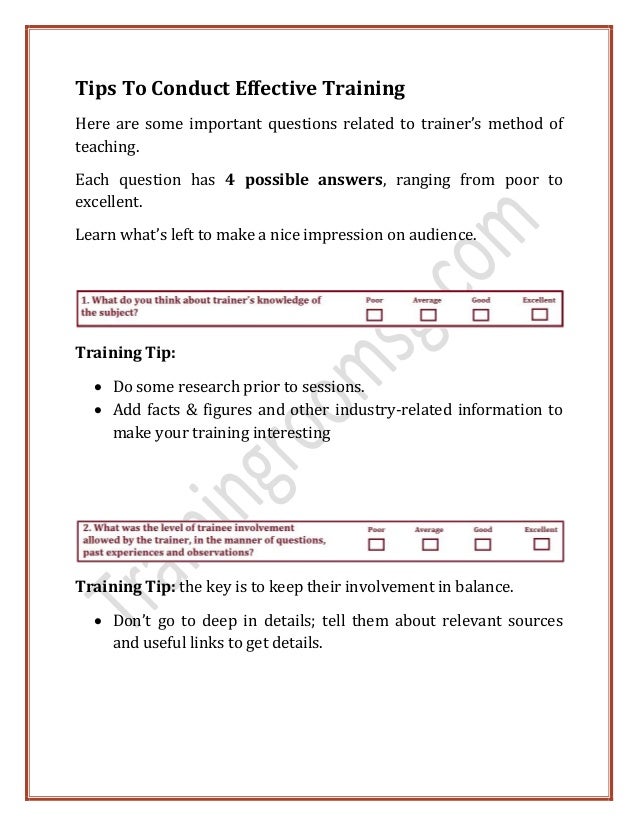 8 Professional Tips to Conduct Effective Training Sessions 8 Professional Tips to Conduct Effective Training Sessions