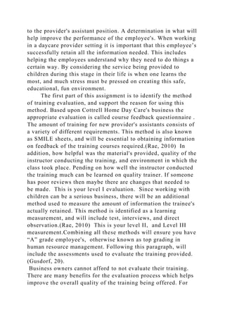 Training Evaluation .docx