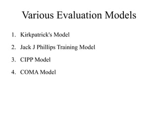 Training evaluation models | PPTX