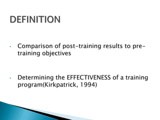 Training evaluation ppt | PPTX