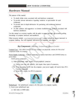How to Build a Computer - Training Guide (Facilitator) | PDF