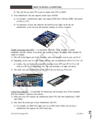 How to Build a Computer - Training Guide (Facilitator) | PDF