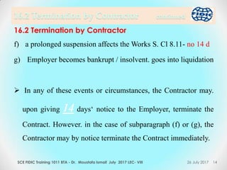 Training fidic moustafa ismail 2018 _ lec 8 | PPT