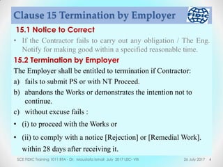 Training fidic moustafa ismail 2018 _ lec 8 | PPT