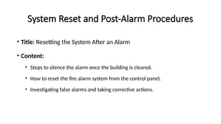 TRAINING AND GUIDE FOR FIRE ALARM SYSTEM | PPT