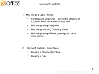 Training Follow Up Document | PPT