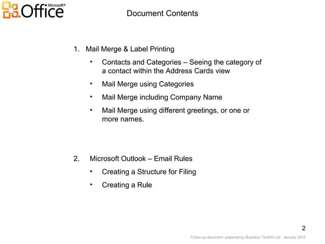 Training Follow Up Document | PPT