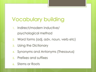 Vocabulary Building techniques | PPTX
