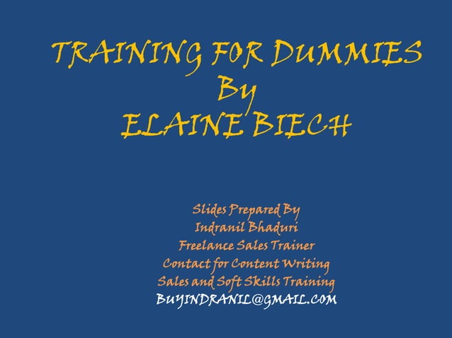 80 PPTS-TRAINING FOR DUMMIES-KEY IDEAS | PPT