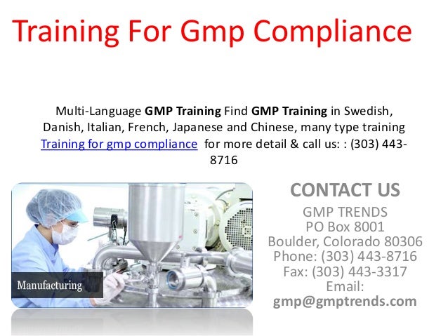 Training for gmp compliance