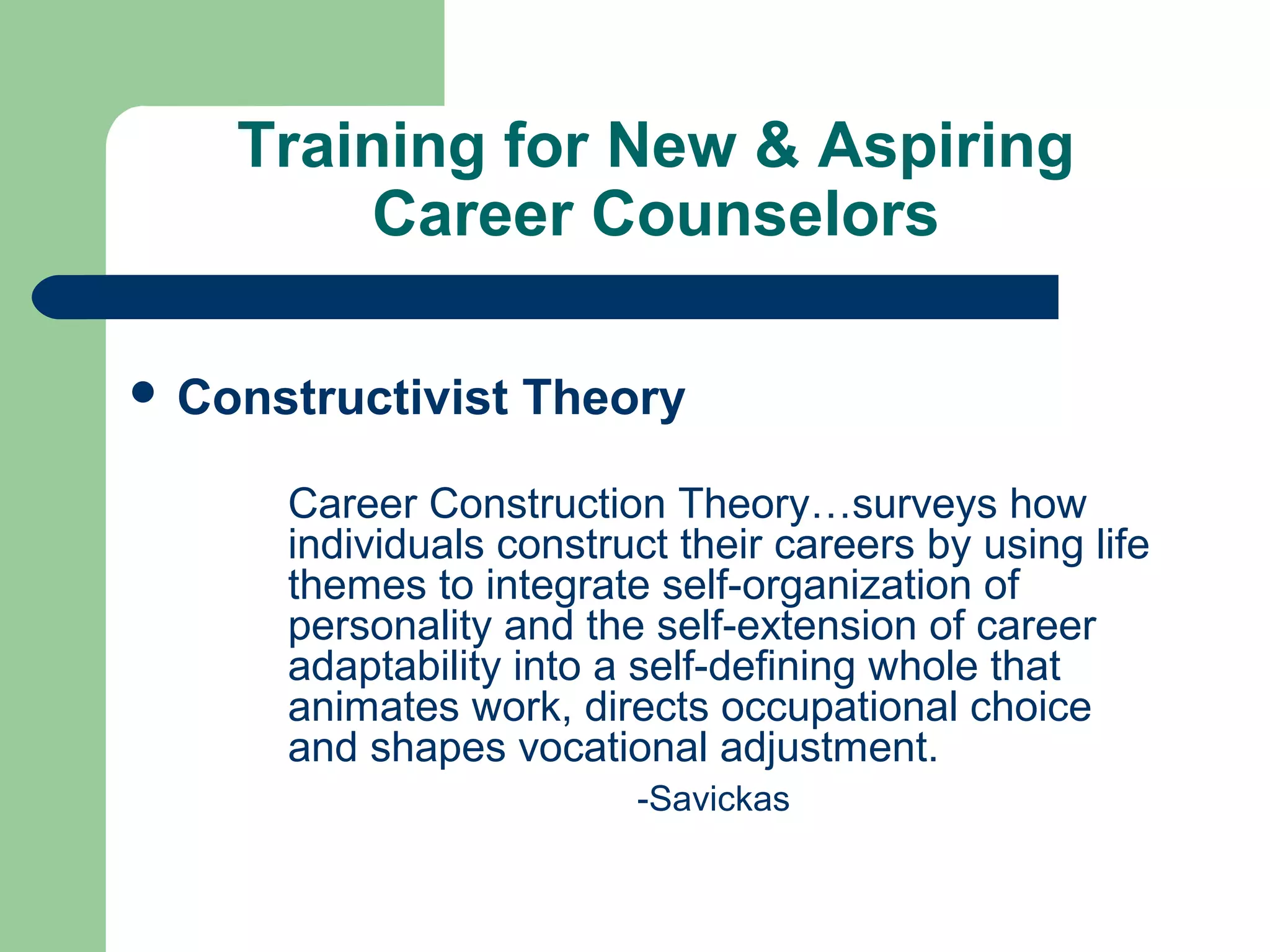 Training for New Career Counselors | PPT