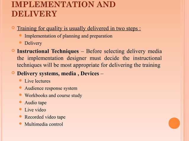 Training for quality | PPT | Human Resources | Business