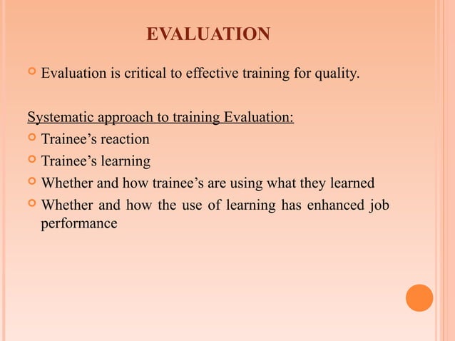 Training for quality | PPT | Human Resources | Business