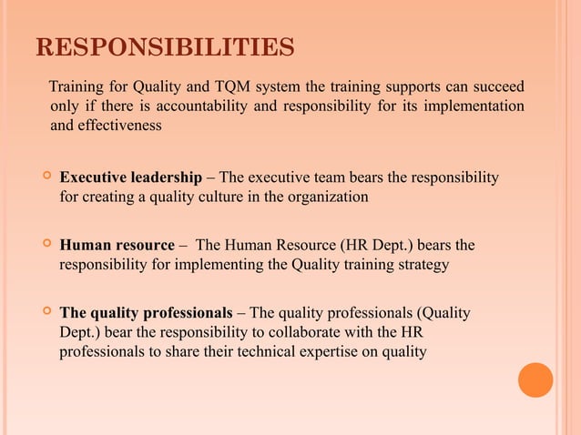 Training for quality | PPT | Human Resources | Business