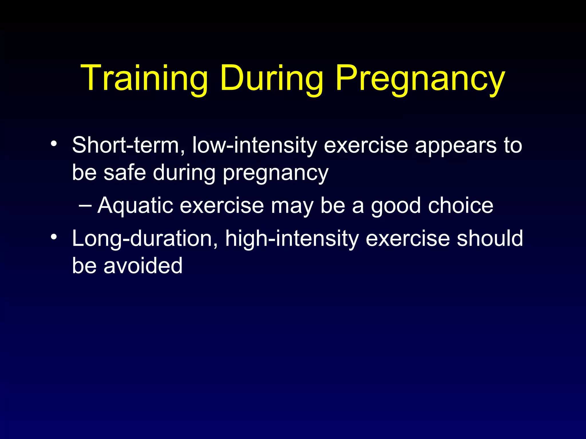 Training for the female athlete, children and special population ...
