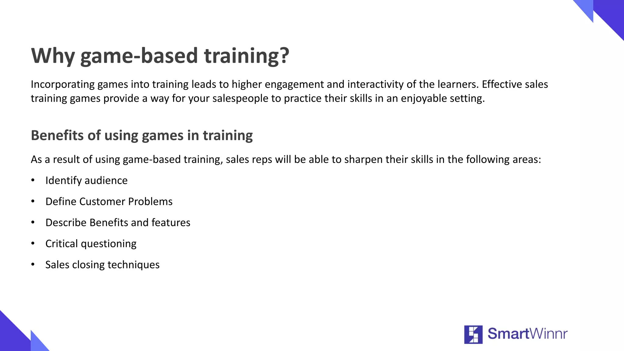 Game-based sales training | PPT