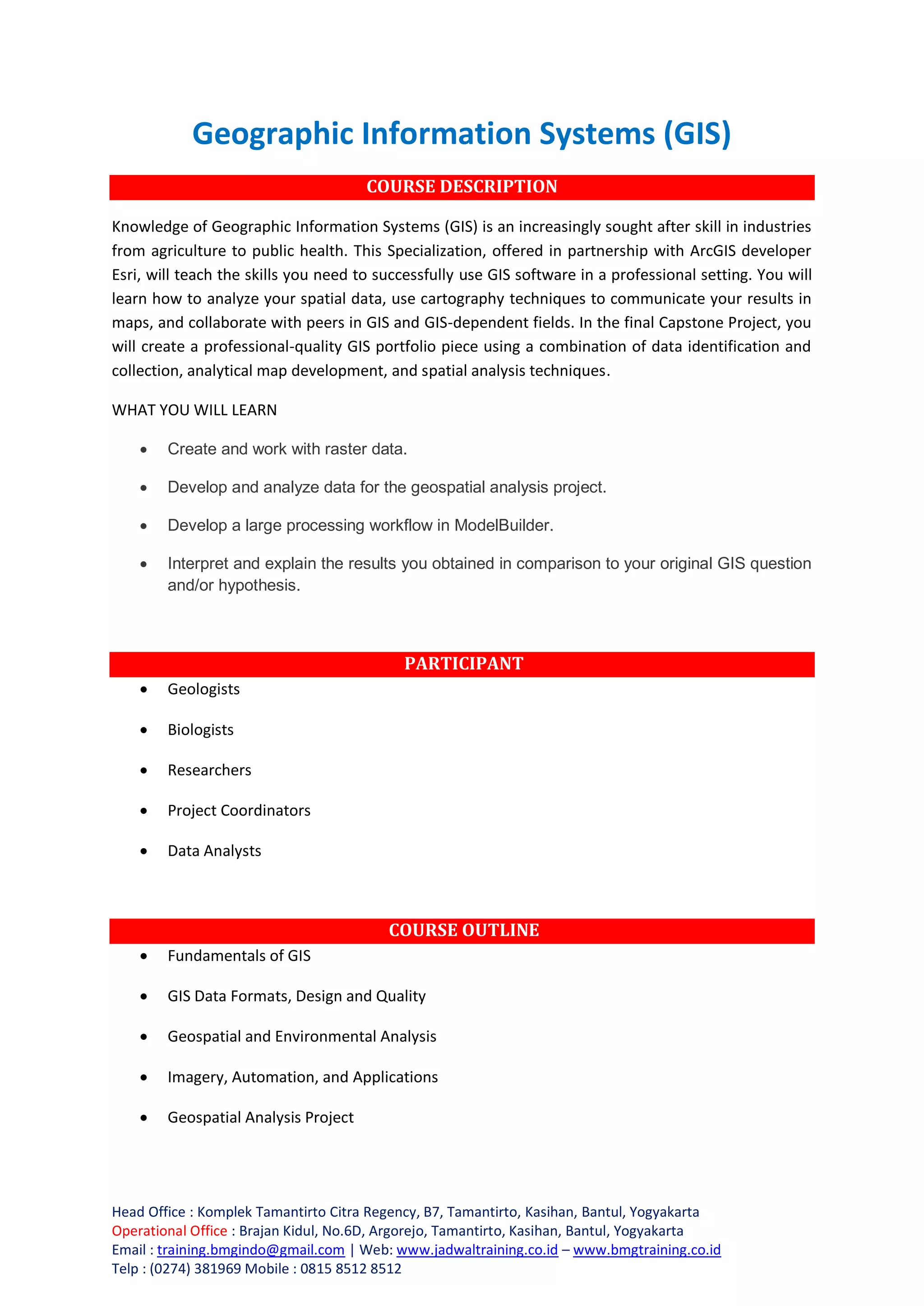 Training geographic information systems (gis) | PDF