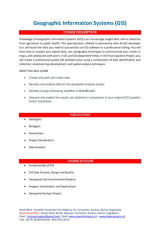 Training geographic information systems (gis) | PDF