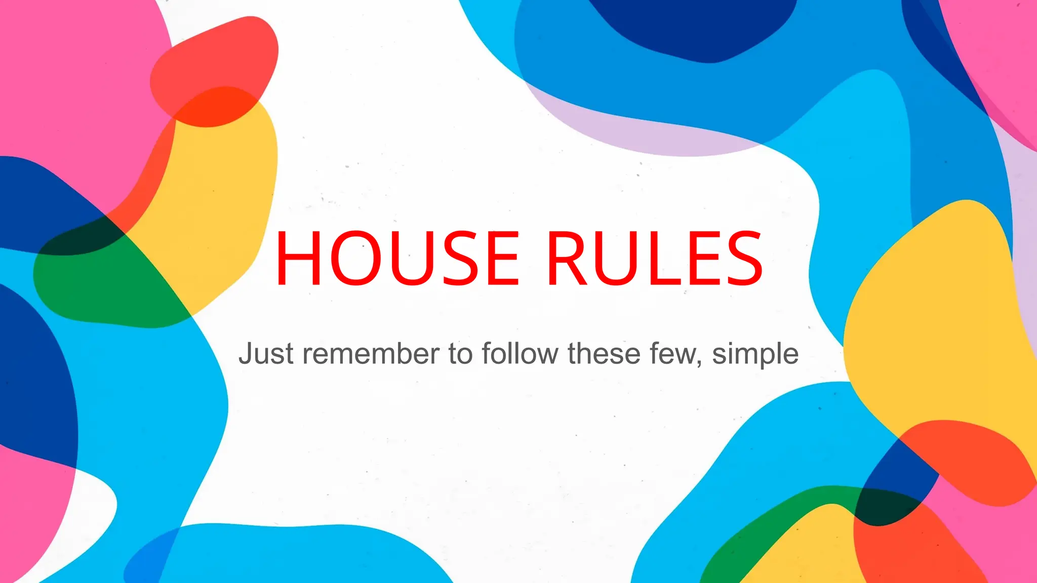 TRAINING HOUSE RULES - ACTIVITY FACILITATION SLIDES | PPTX