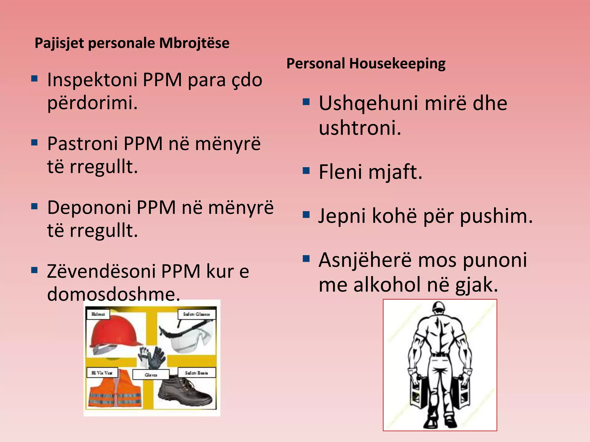 Training hse housekeeping albanian mirembajtja e vendit te punes | PPT