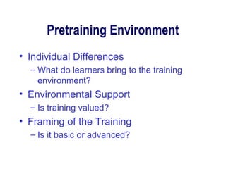 Training in organizations industrial psych learning module | PPT