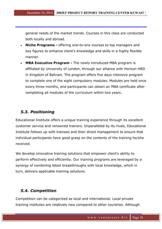 Education and Training Center Project Report | PDF