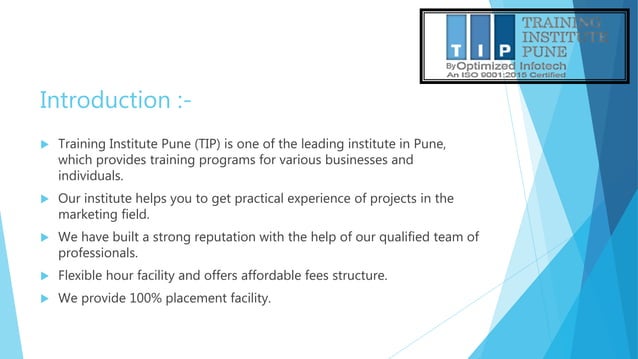 Training institute pune ppt-pdf | PPT