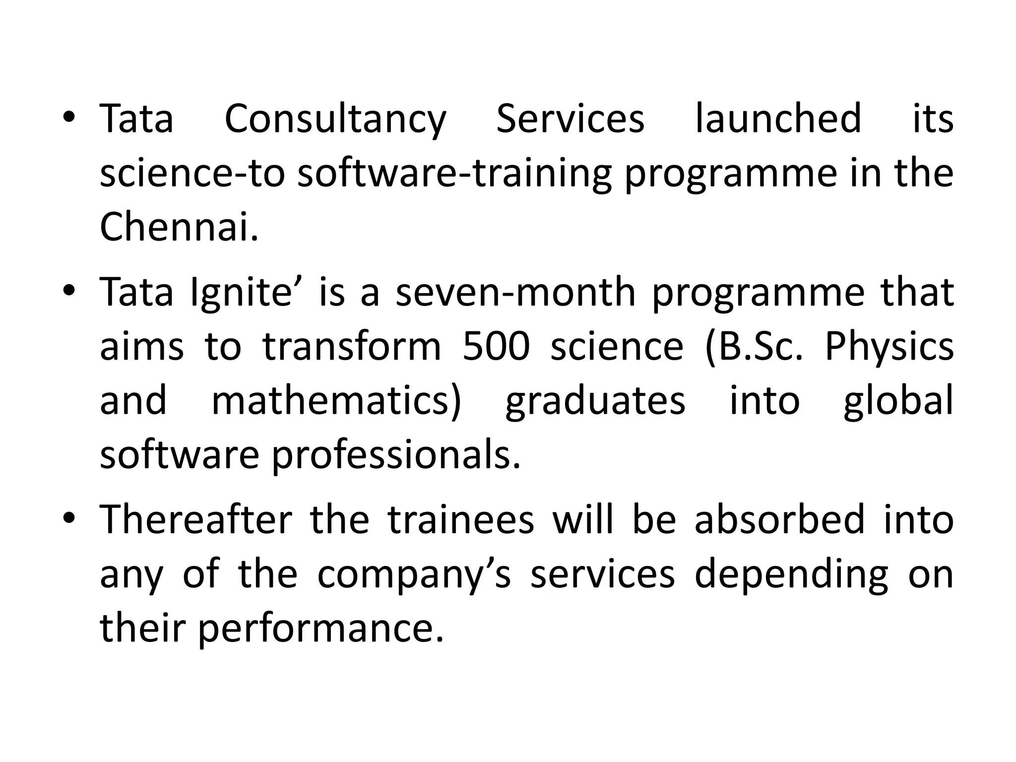 Training in tcs | PPTX