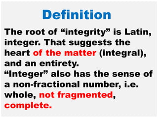 Training Integrity | PPT