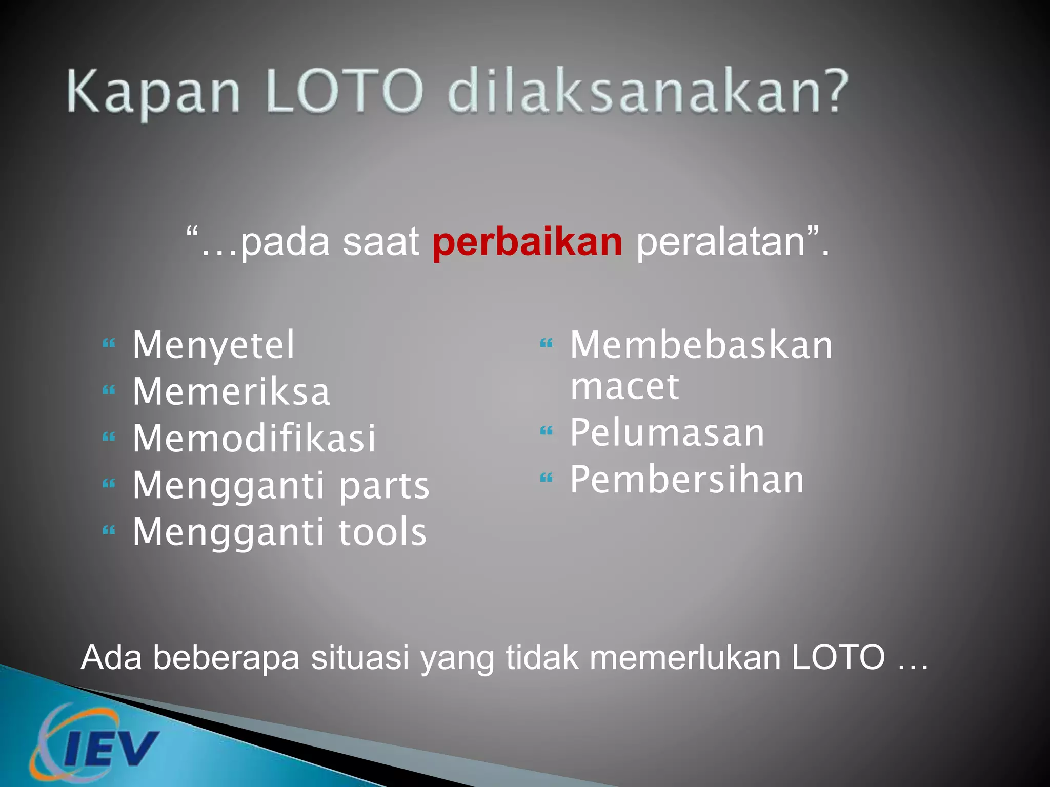 LOTO Training (bahasa version) | PPTX