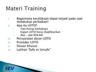 LOTO Training (bahasa version) | PPTX