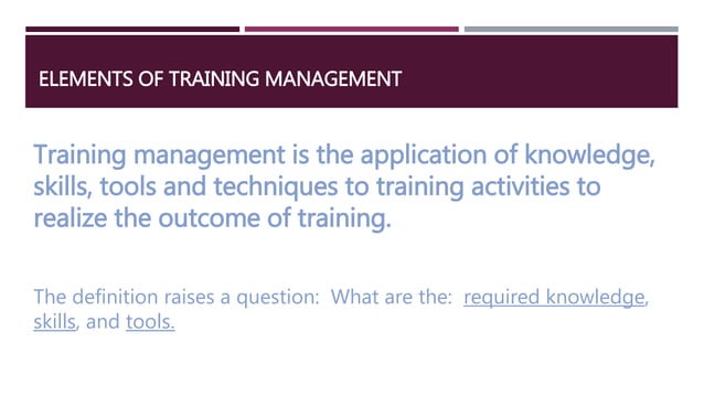 Training management | PPT
