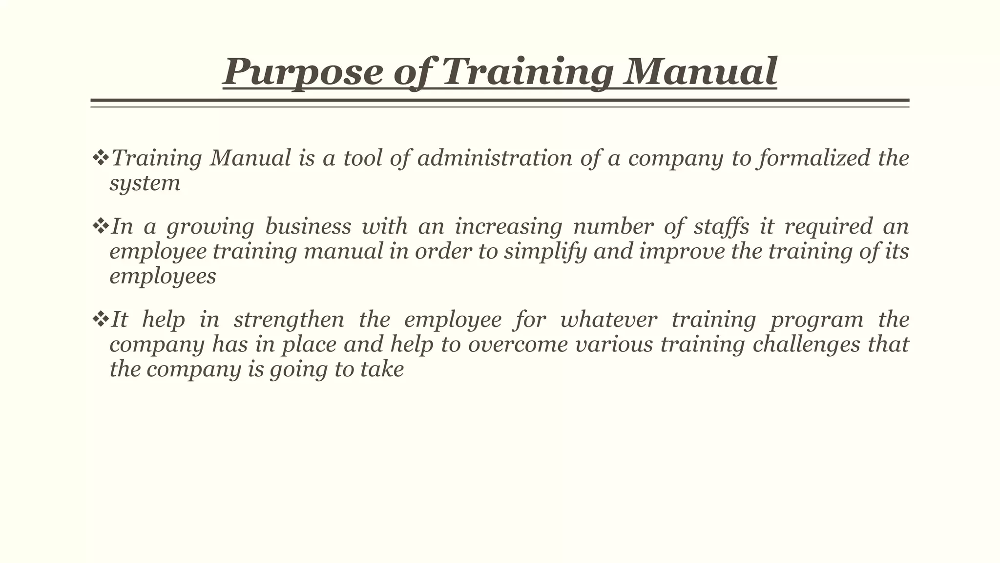 Training manual | PPTX