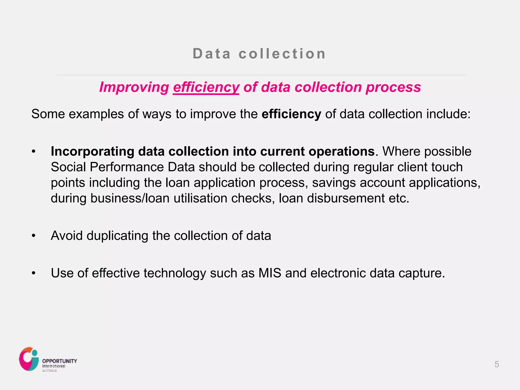 Training material data collection | PPT