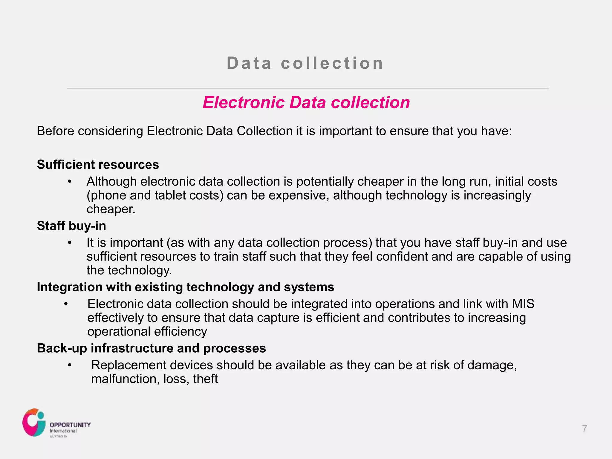 Training material data collection | PPT