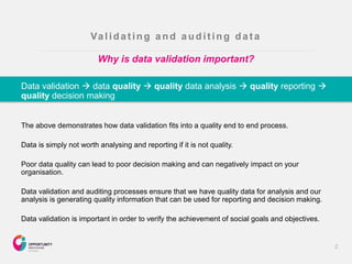 Training material data validation and internal audit | PPTX
