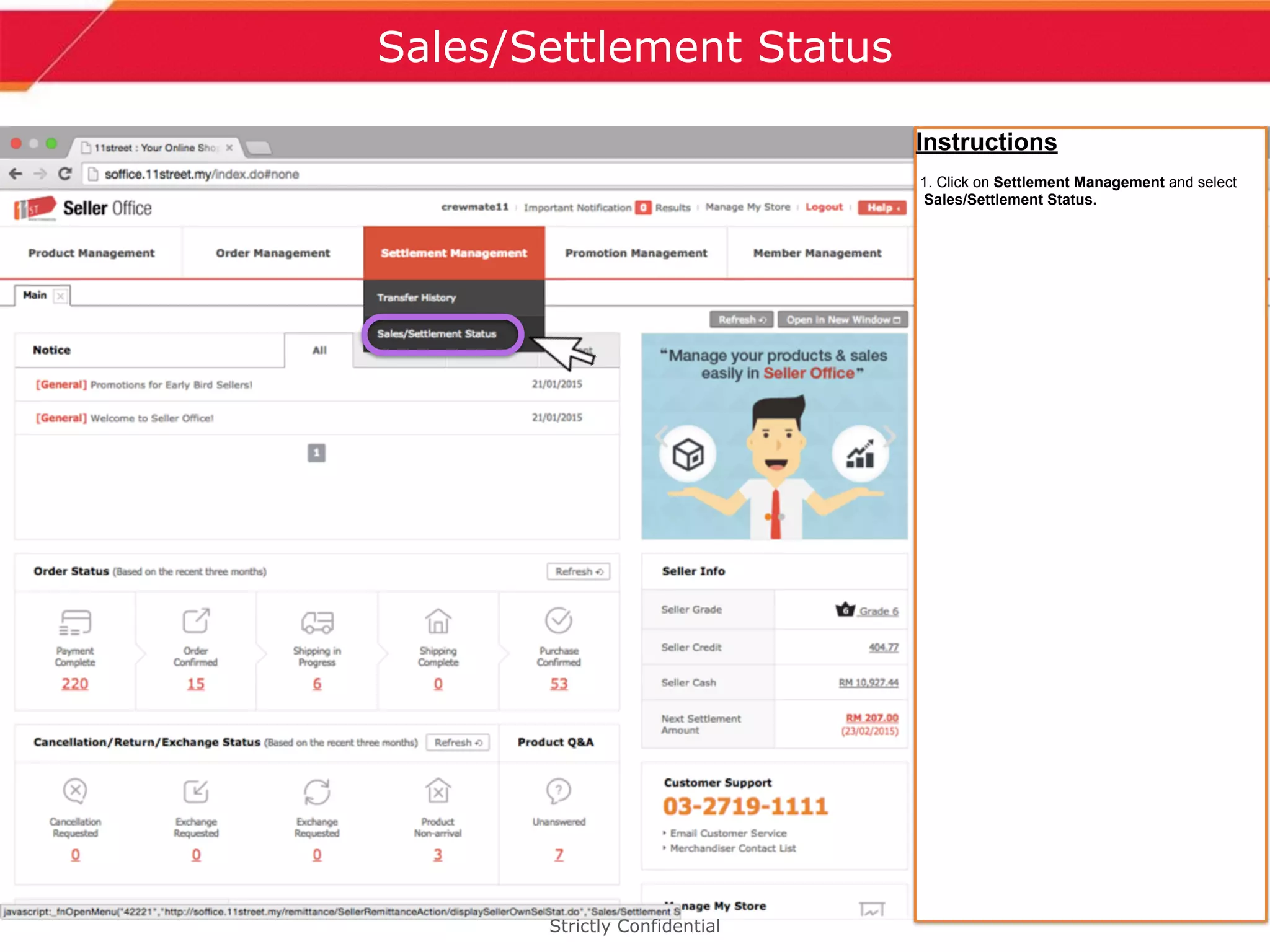 11street Training - Sales / Settlement Status | PPT | Free Download