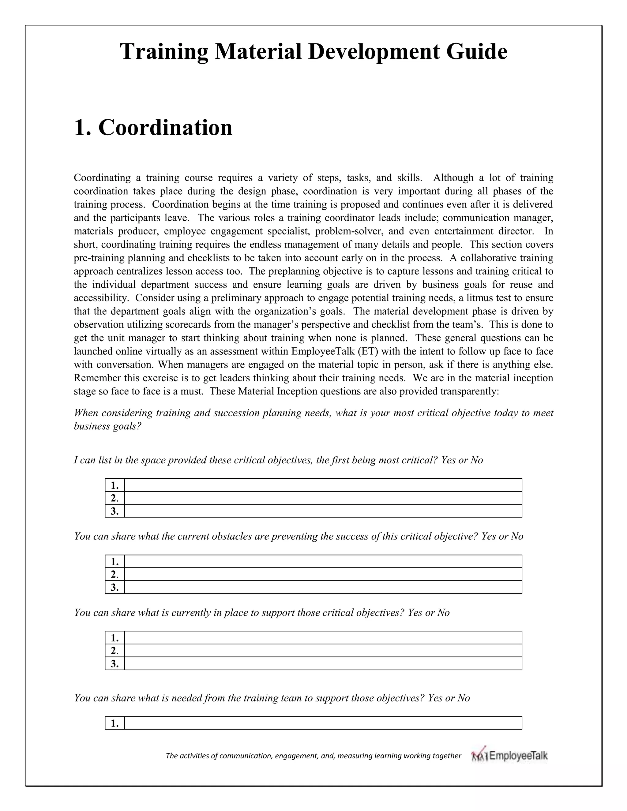 Training material development guide | PDF