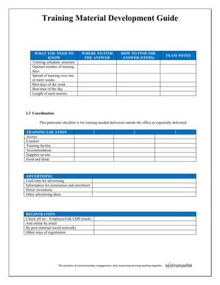 Training material development guide | PDF