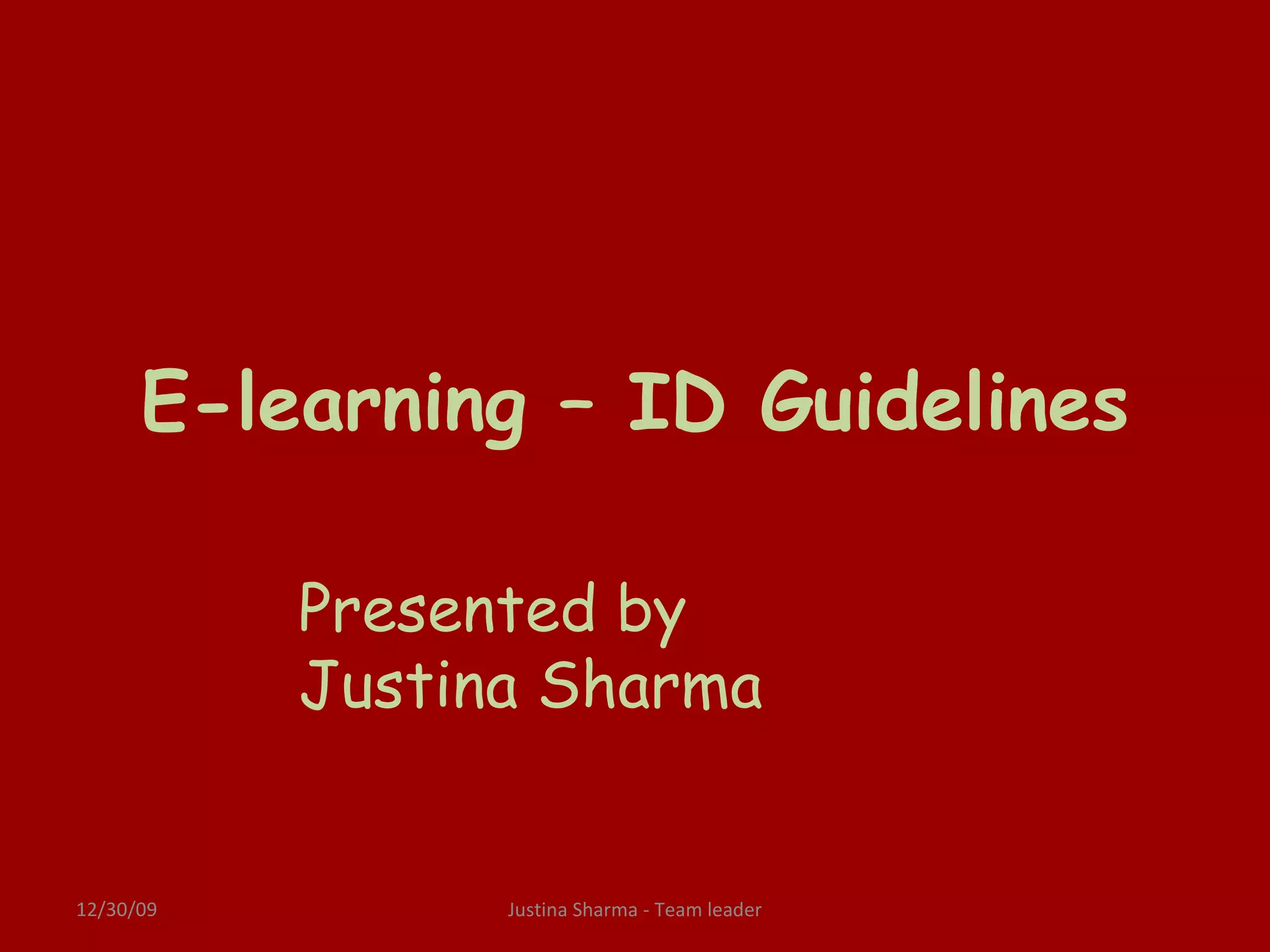 E Learning Objectives | PPT