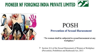POSH (Prevention of Sexual Harassment) Training – Awareness and ...