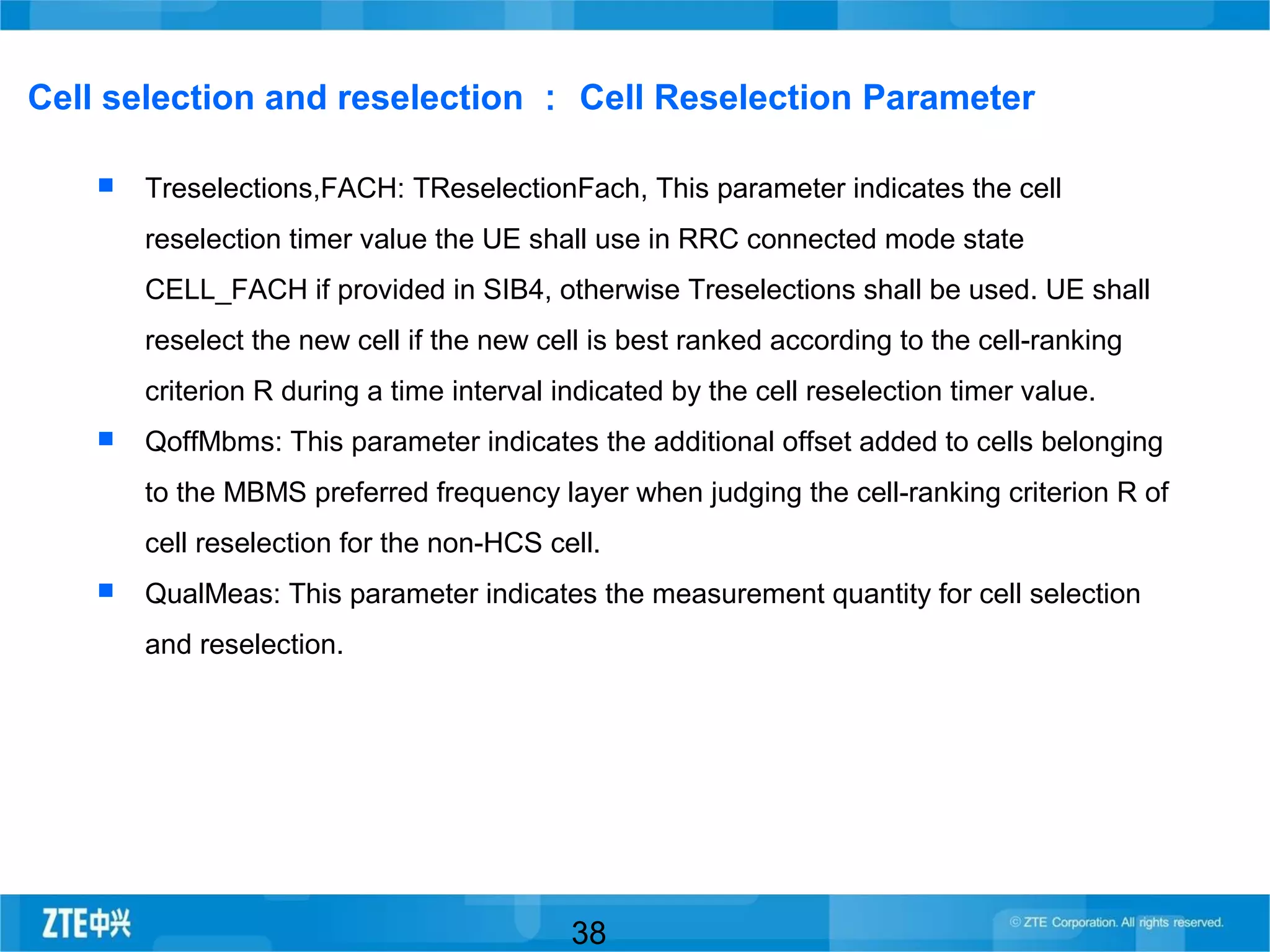 Training material umts cell selection and reselection | PPT