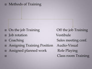 Training method for sales personnel | PPTX