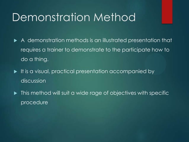 demonstration Training methods | PPTX