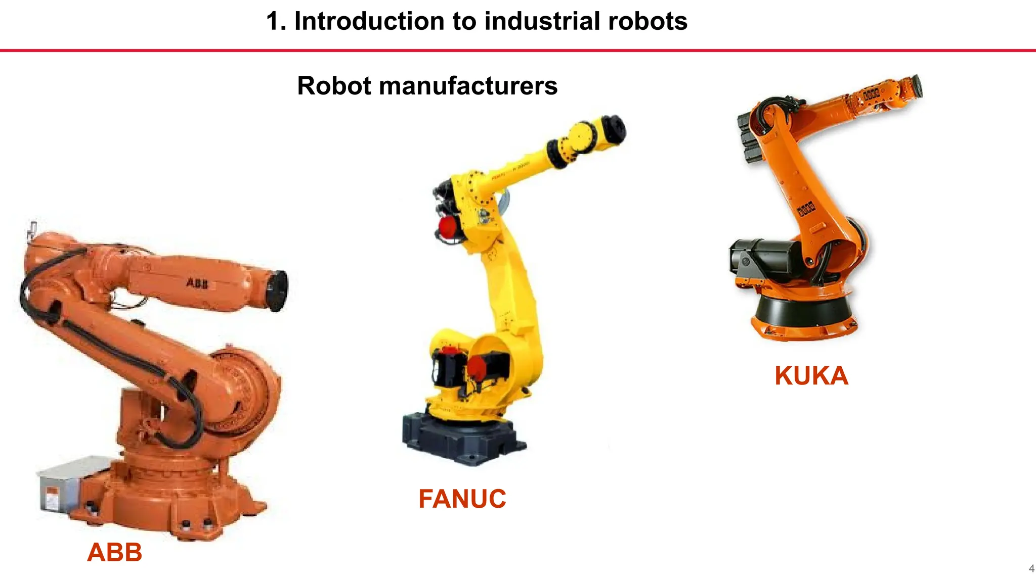 Training module - Industrial Robots. Different Robots used in ...