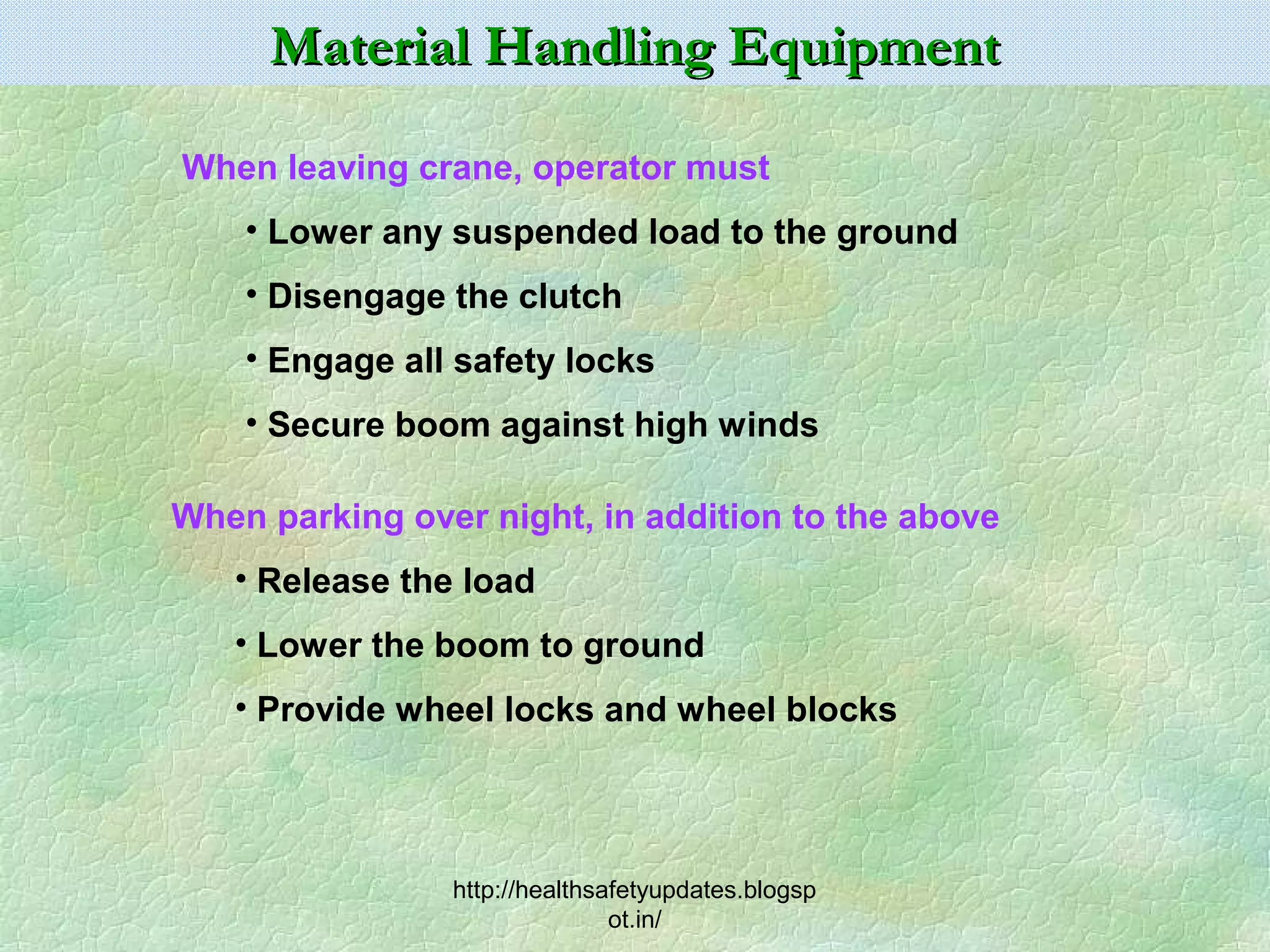 Safe Material Handling | PPT