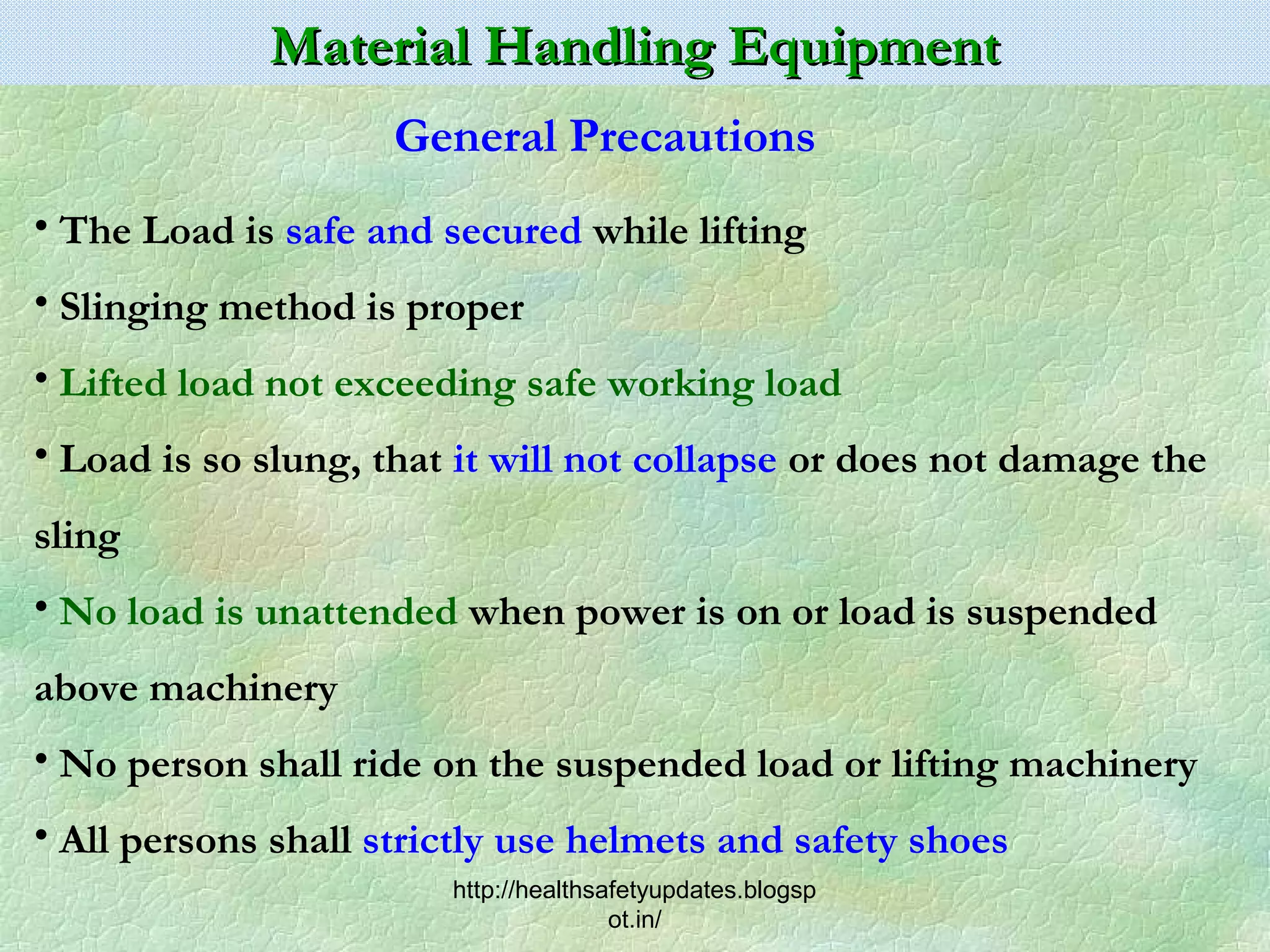 Safe Material Handling | PPT