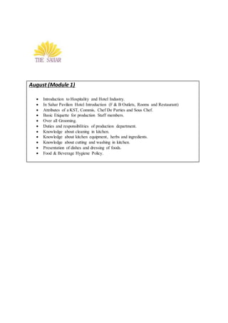 Training module of production department | DOCX
