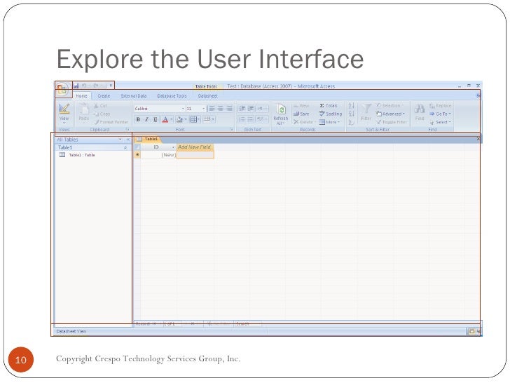 Training Ms Access 2007